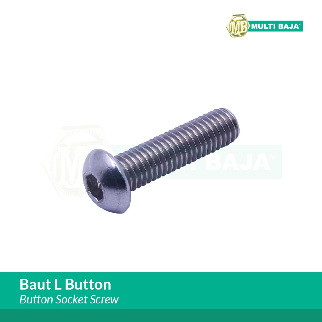 Jual Baut L Button Stainless Steel 304 M10 x 25 (Button Head L) | Shopee Indonesia