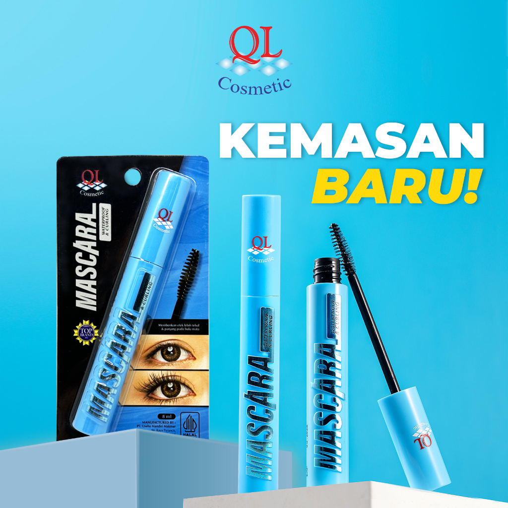 Jual QL Cosmetic Waterproof & Curling Mascara - 8 ML | Shopee Indonesia