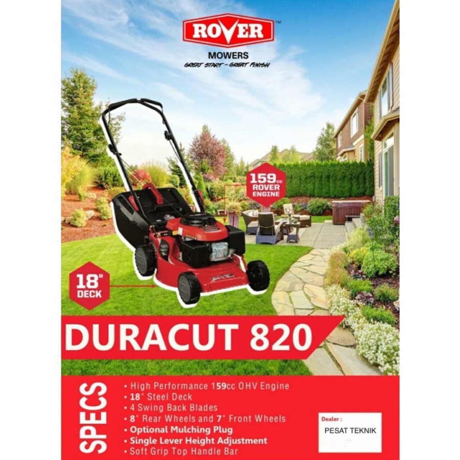 Jual Mesin Potong Rumput Dorong Rover Duracut 820 / Rover Duracut 820 ...