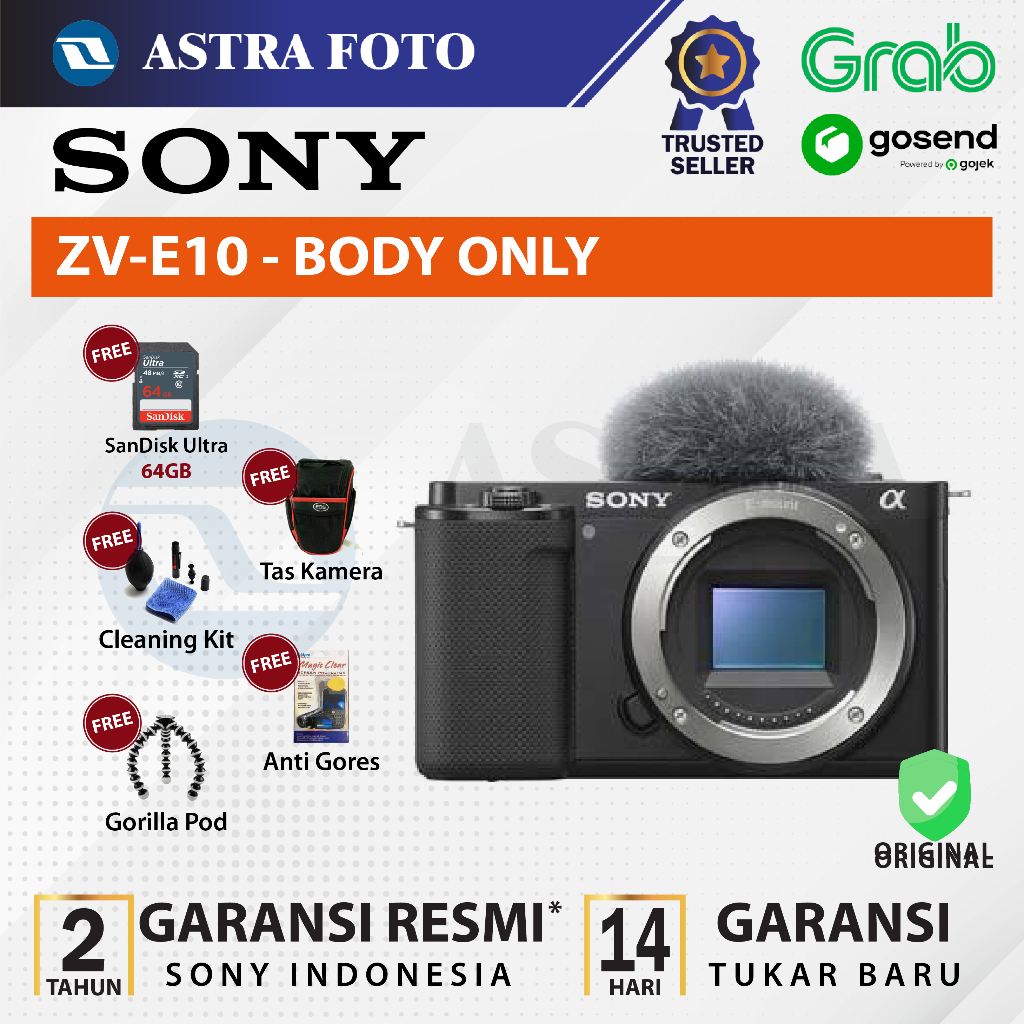 Jual Sony Alpha ZV-E10 Body Only Mirrorless Camera - ZVE10 / ZV E10 ...