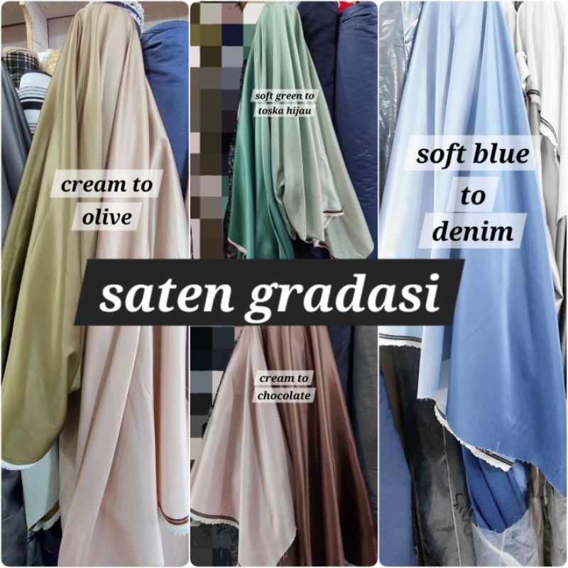 Jual Kain Saten Gradasi / Satin Pelangi / Gradation Bridesmaid / Dekor ...