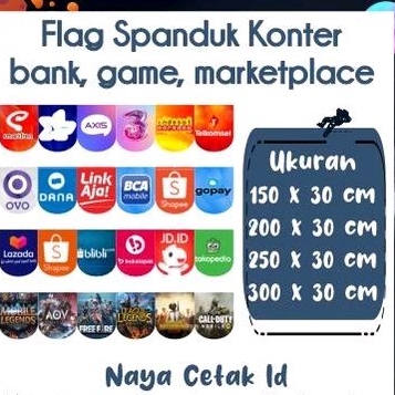 Jual flag spanduk konter, marketplace, game, ewallet | Shopee Indonesia