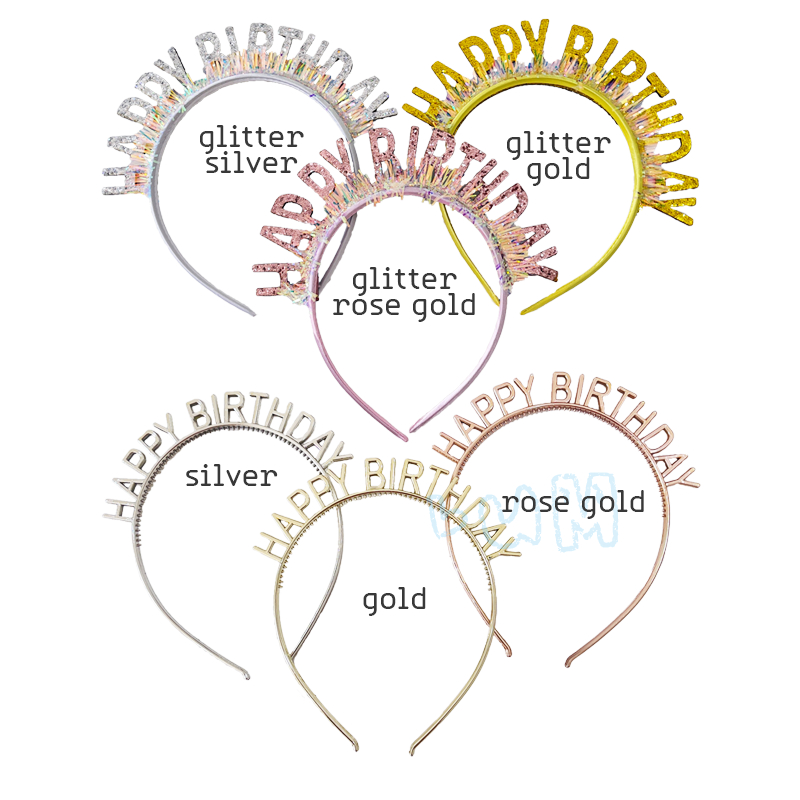 Jual Bando Ulang Tahun Happy Birthday Rumbai Basic Glitter Premium ...