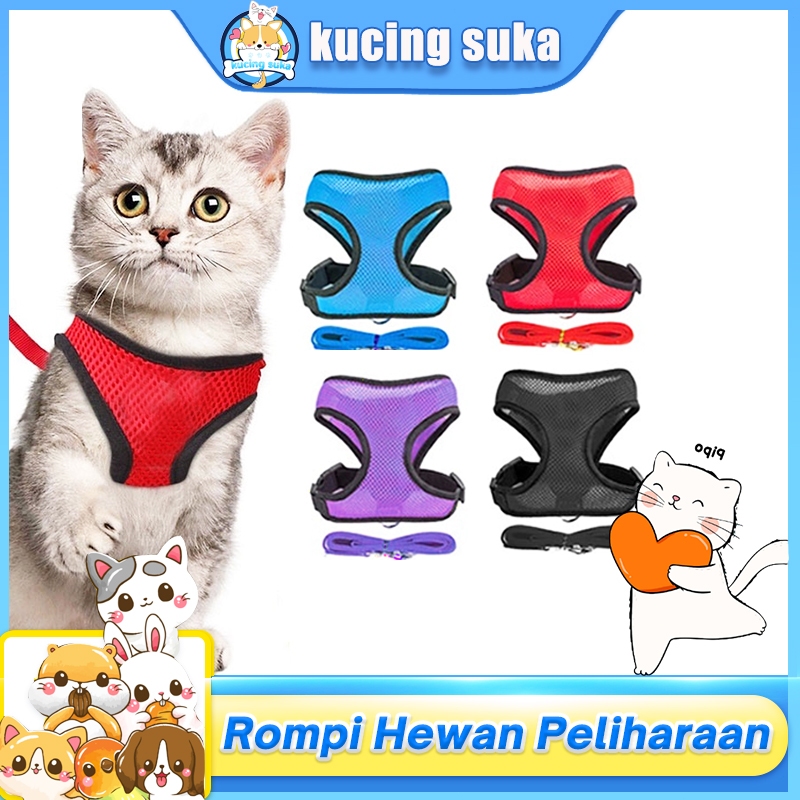 Jual COD Harness Anjing Rompi Baju Kucing Cat Leash Harness dada kucing ...