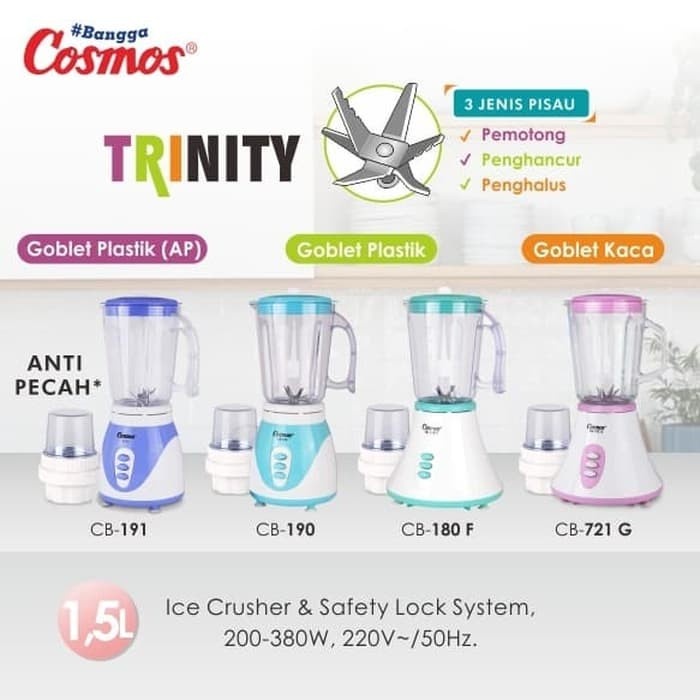 Jual Cosmos Trinity CB-180 F - Blender 1.5 L | Shopee Indonesia