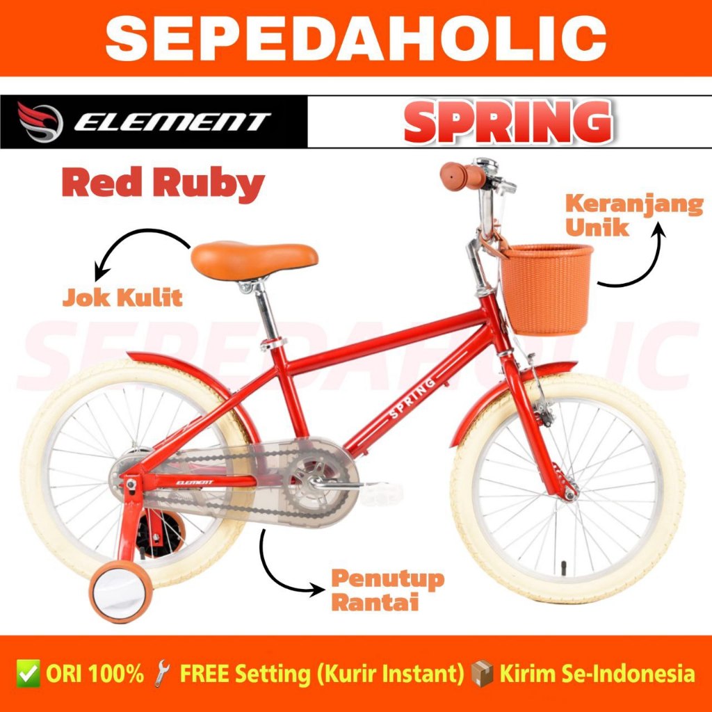 Jual Sepeda Anak Perempuan & Laki ELEMENT SPRING Ukuran 12 16 18 Inch ...