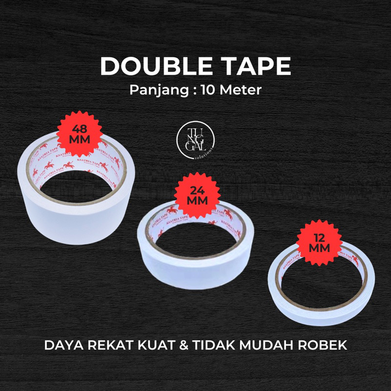 Jual Double Tape 12 mm, 24 mm, 48 mm - panjang 10 meter. Double tape ...