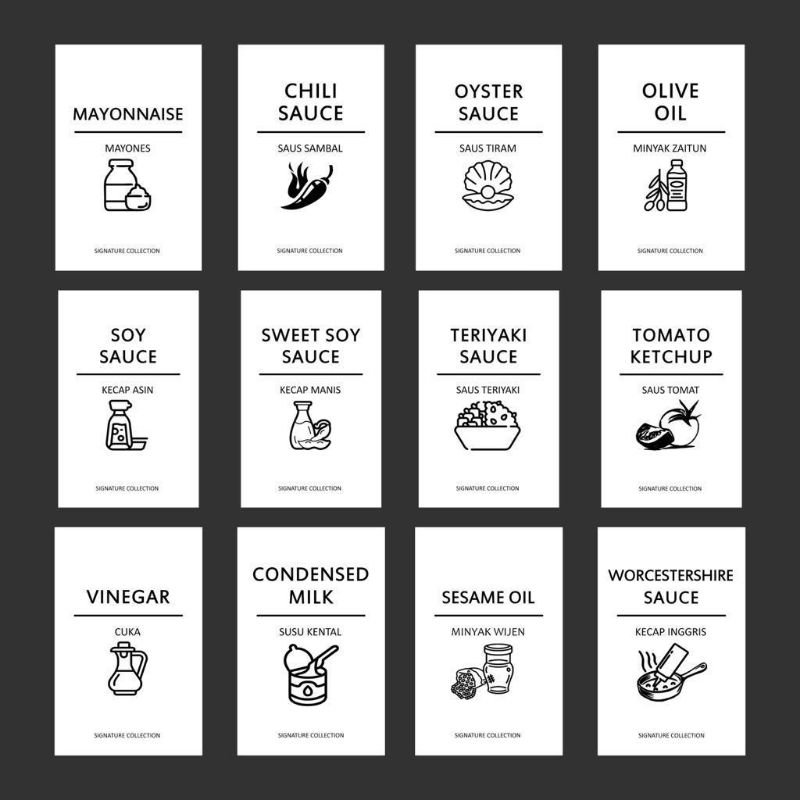 Jual 5.5x8.5 Sticker Vinyl Stiker Botol Bumbu Dapur Minyak Kecap Saos ...