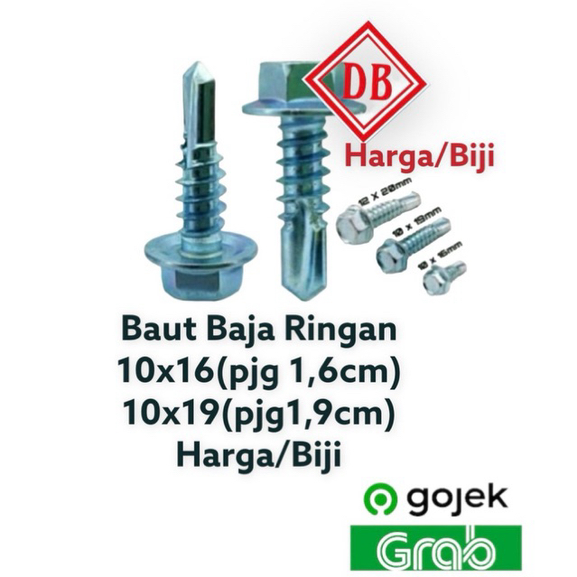Jual Per biji SEKRUP BAJA RINGAN 10x19 &10X16/SEKRUP ROOFING/BAUT ...
