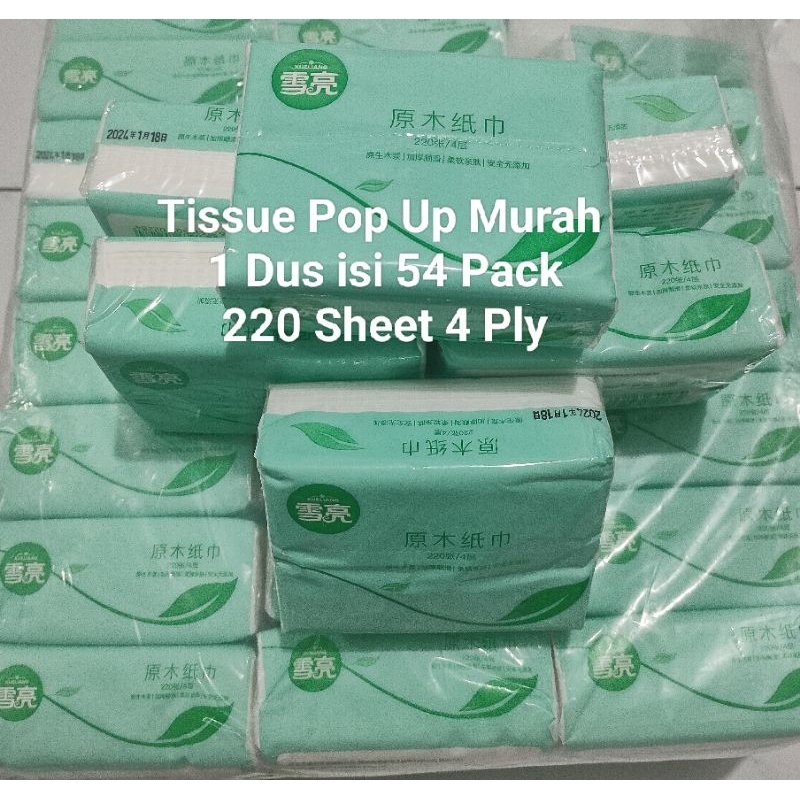 Jual Tisu Tissue Murah Pop Up 1 Dus isi 54 pack 220 sheet 4 Ply ...