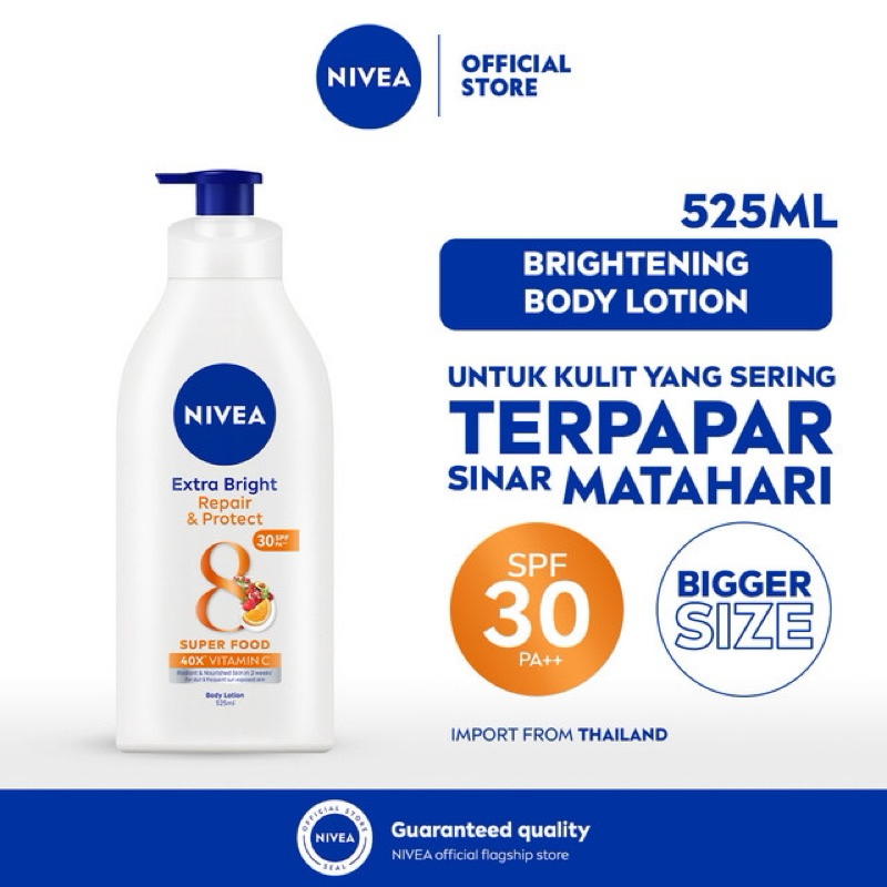Jual Nivea Body Lotion Extra White Repair & Protect 525ml / 525 ml 400ml / 400 ml | Shopee Indonesia