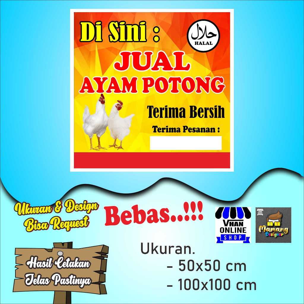 Jual Spanduk, Banner, Mmt Jual Ayam Potong, Jual Ayam Broiler, Bagus ...