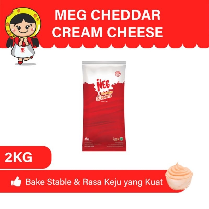 Jual 1Kg MEG Cheddar Cream Cheese Keju Creemy 1 Kg Expired Panjang in ...