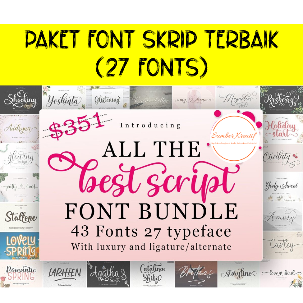 Jual Paket Font Skrip Terbaik (27 Fonts) | Shopee Indonesia