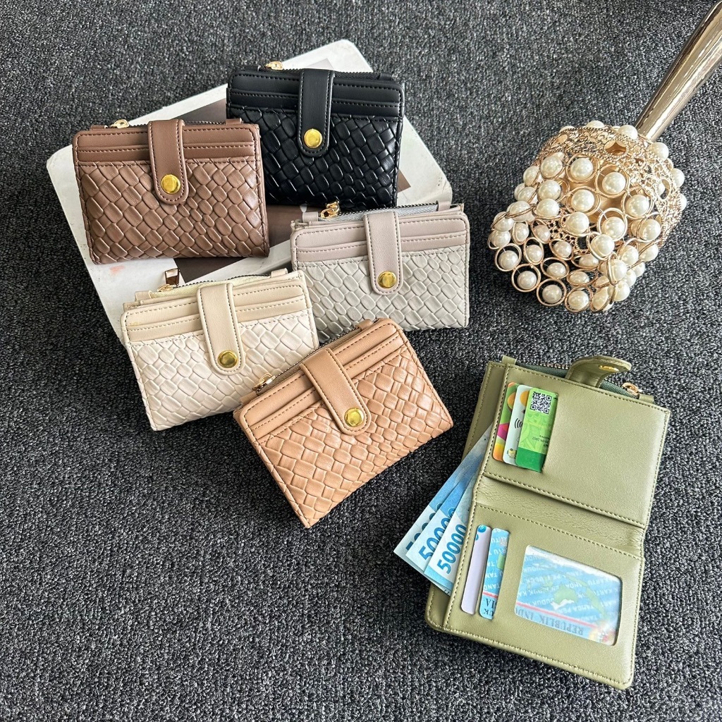 Jual OTG Dompet Wanita lipat motif Anyam Felian New arrival | Shopee ...