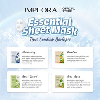 Jual * NCC * Implora Essential Sheet Mask Masker Wajah Topeng Acne ...