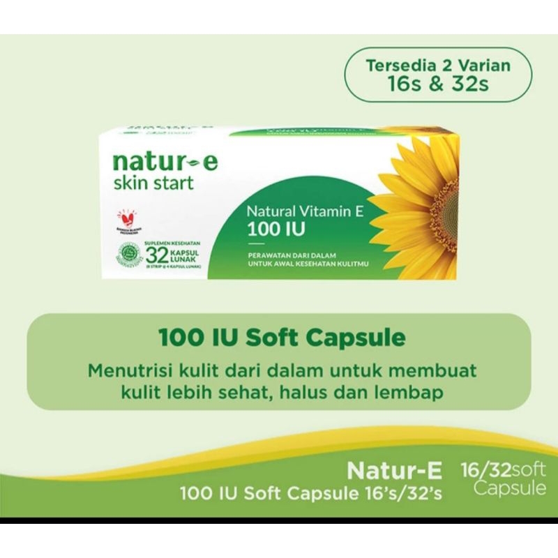 Jual Natur-E Skin Start 100IU isi 32 Soft Capsul | Shopee Indonesia