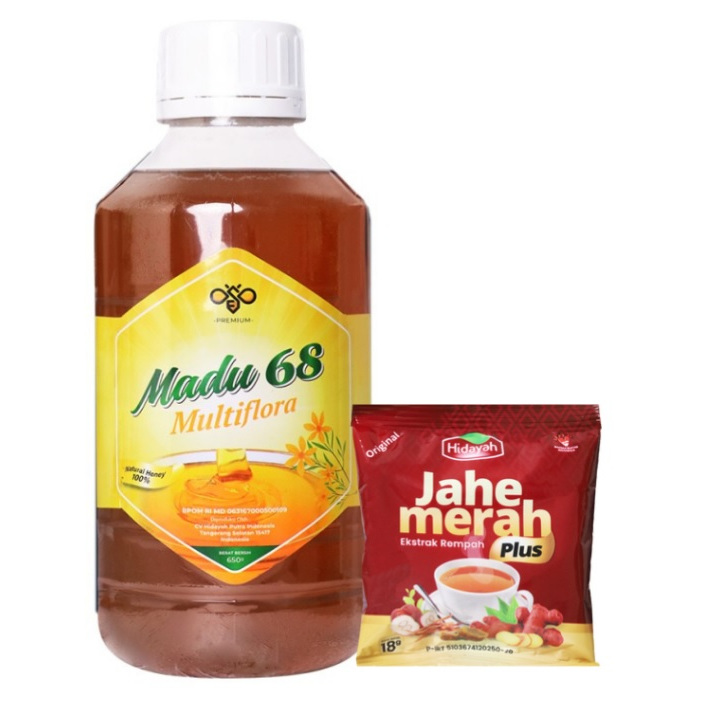 Jual Madu Multiflora 650Gr - Madu 68 Free Jahe Merah Hidayah 1 Pcs ...