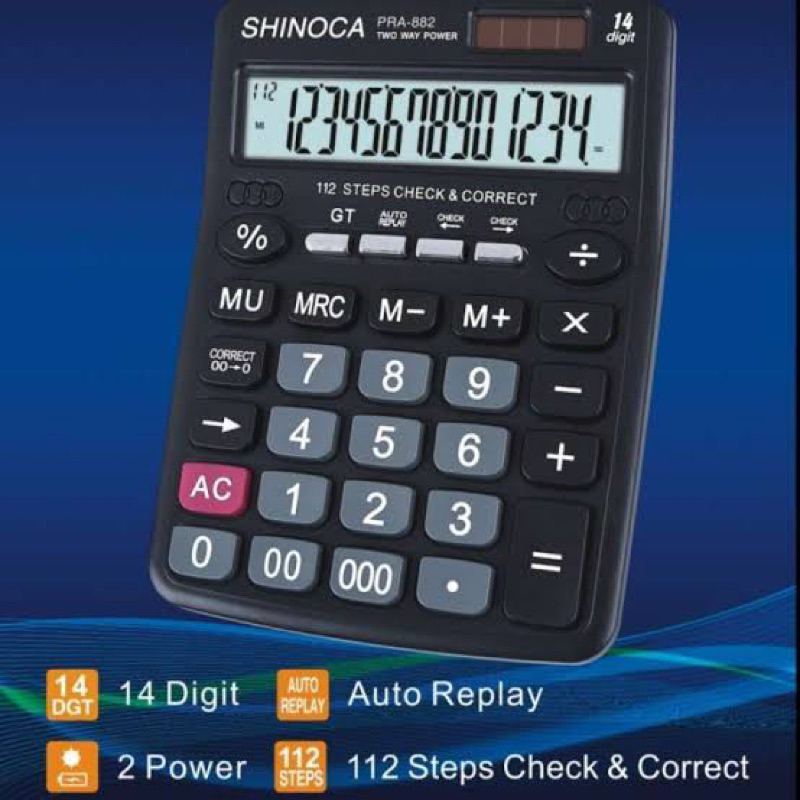 Jual Kalkulator Besar 14 Digits SHINOCA PRA-882 (1 pcs) | Shopee Indonesia
