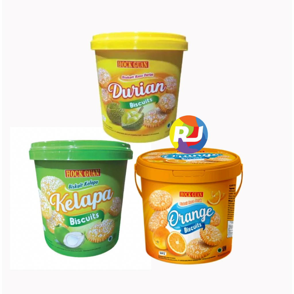 Jual Snack Hock Guan Biskuit Kaleng 300gr - Orange / Durian / Kelapa ...