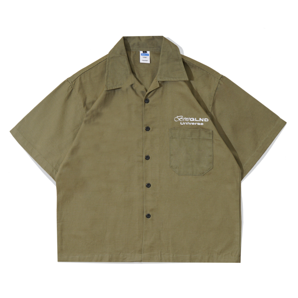 Jual Kemeja Pendek | Boxy | Shatine | Army | Brainsgland | Shopee Indonesia