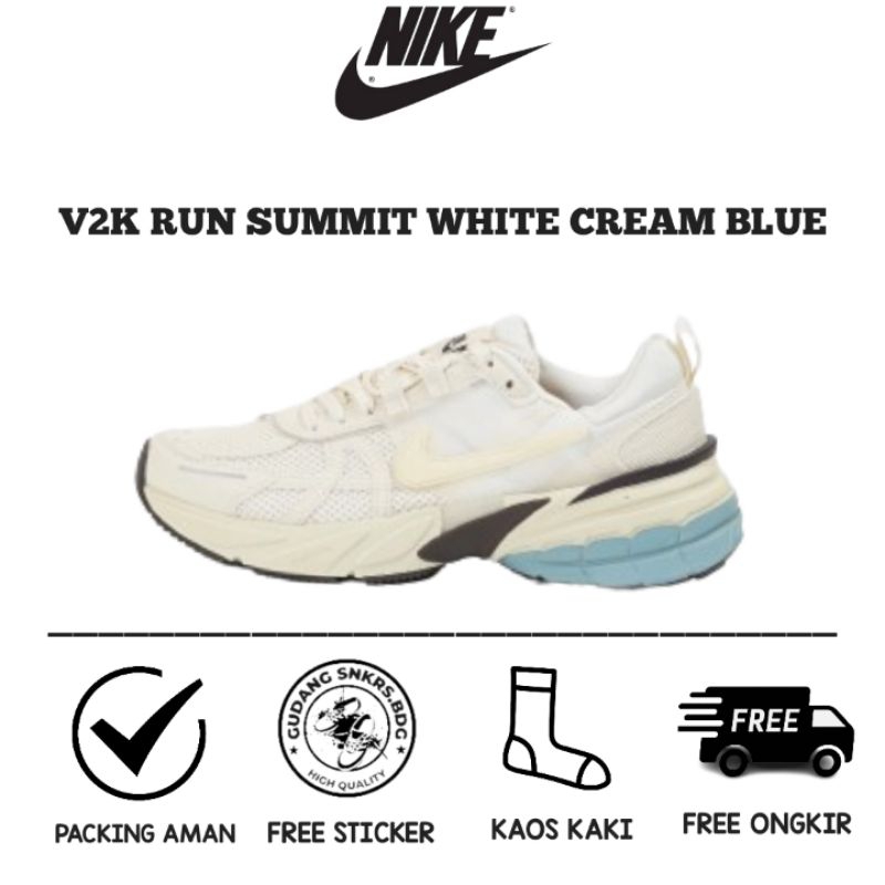 Jual (GUDANGSNKRS) V2K Run Summit White Cream Blue | Shopee Indonesia