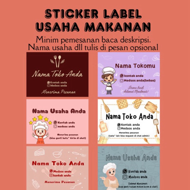 Jual STICKER USAHA MAKANAN / LABEL MAKANAN / LABEL USAHA UMKM | Shopee ...