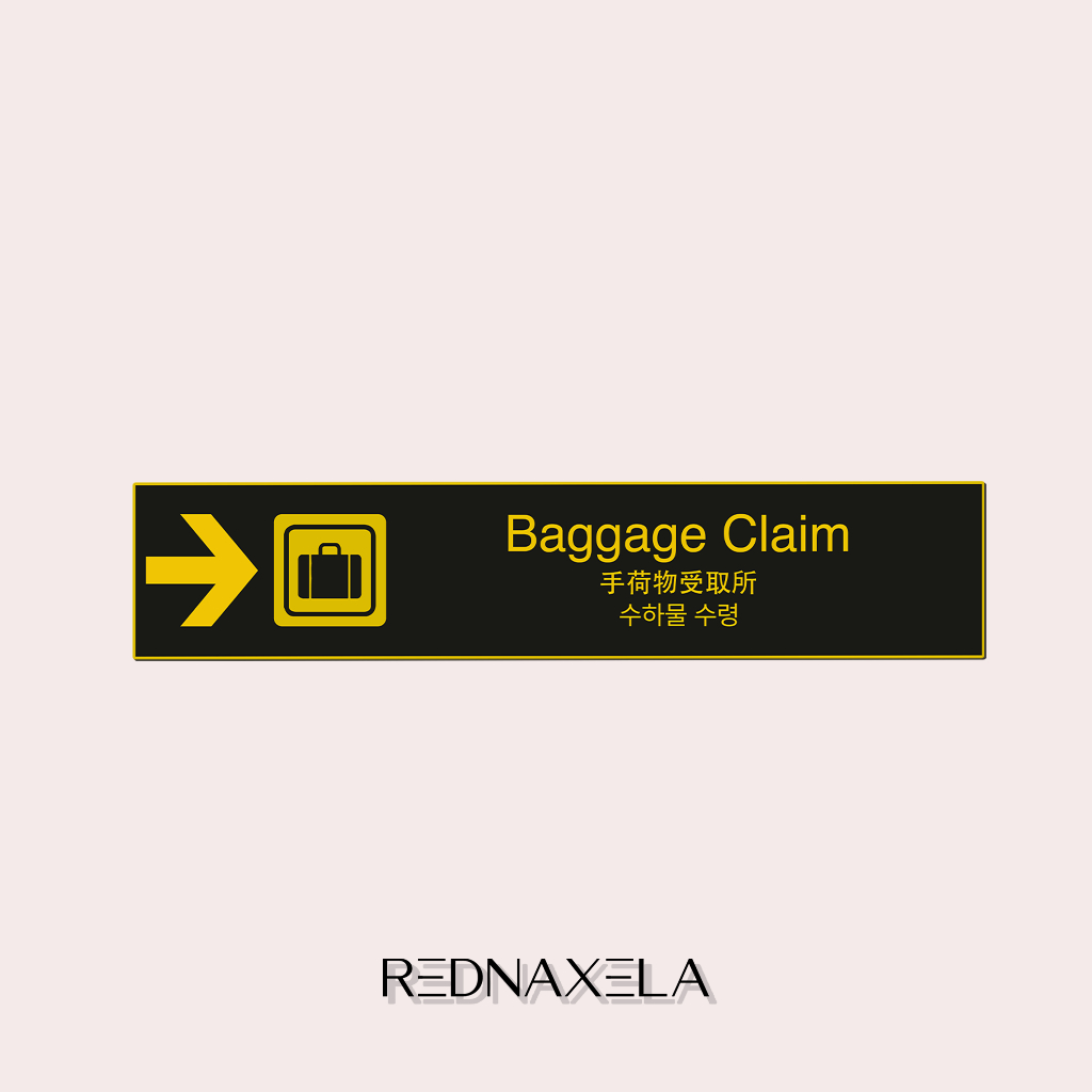 Jual Stiker Vinyl Airport Sign Baggage Claim Stiker Koper Travel ...