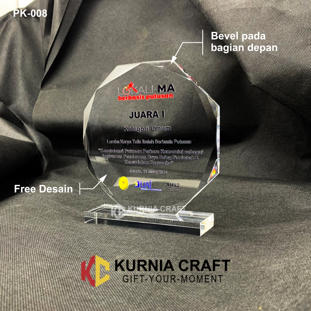 Jual Plakat Akrilik Custom Logo Dan Tulisan 18x15cm Ketebalan 10mm ...