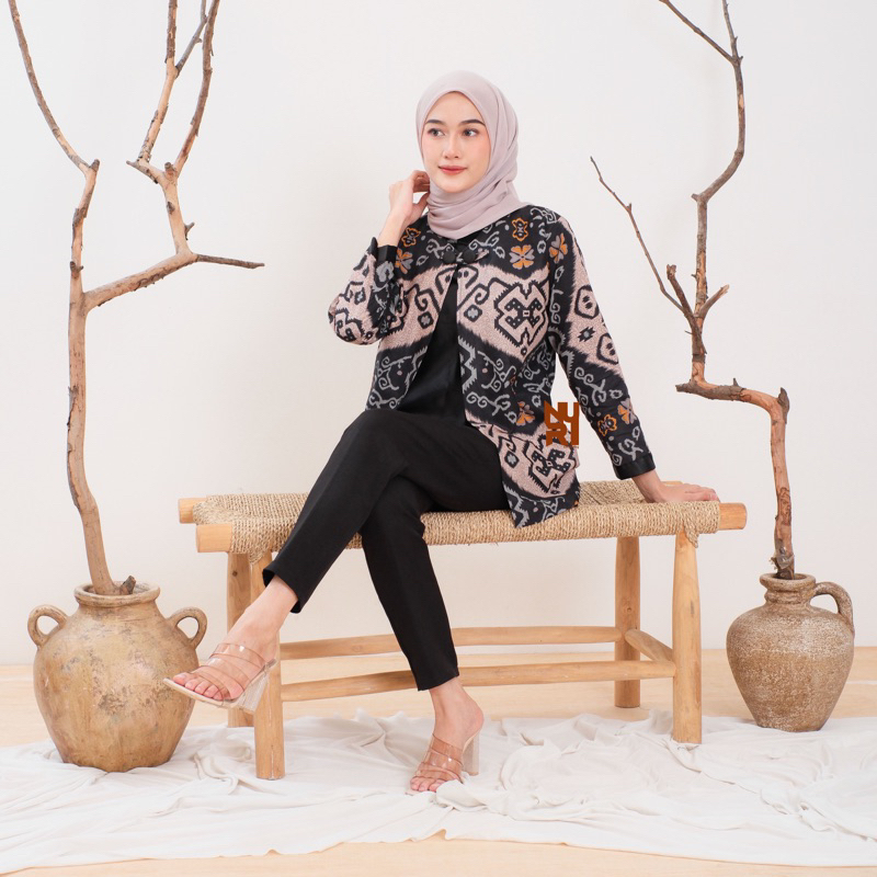 Jual Blouse Batik Bolero Kerja Wanita Sudah Termasuk Inner Motif ...