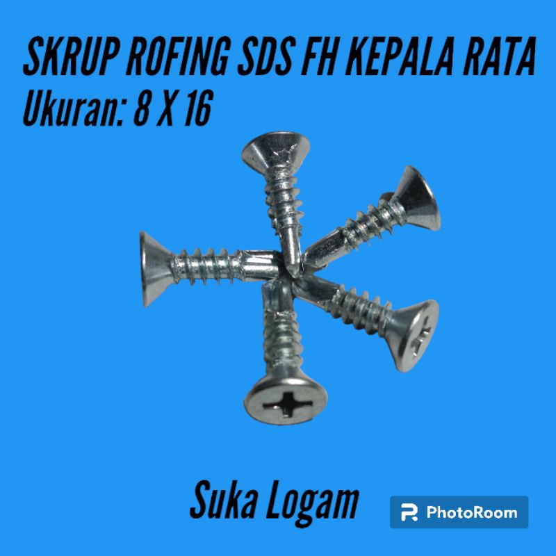 Jual SKRUP SDS FH 8 x 16 Skrup Roofing Flat Head Self Drilling Screw ...