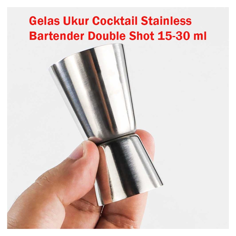 Jual Gelas Ukur Cocktail Stainless Bartender Double Shot 15-30 ml ...