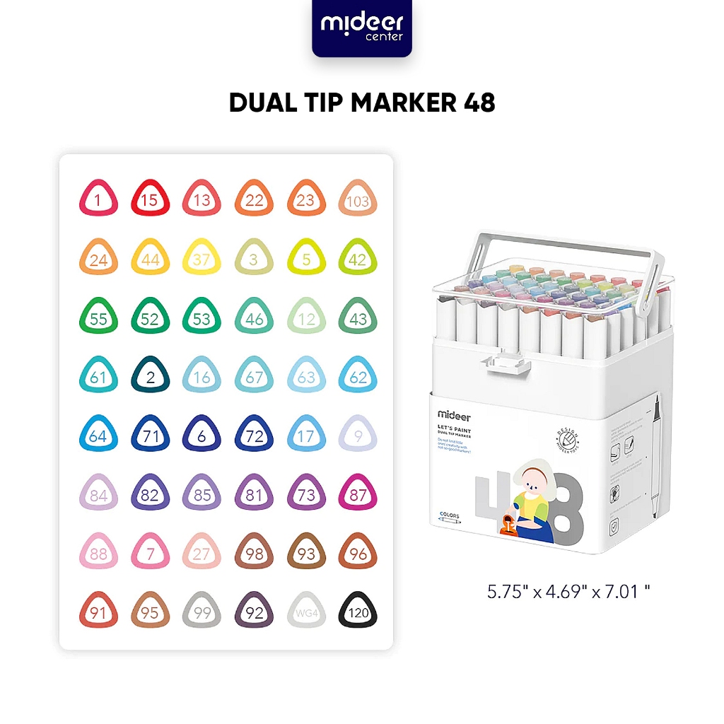Jual Mideer Dual Tip Marker 48 Colors Mainan Edukasi Anak MD4185 ...
