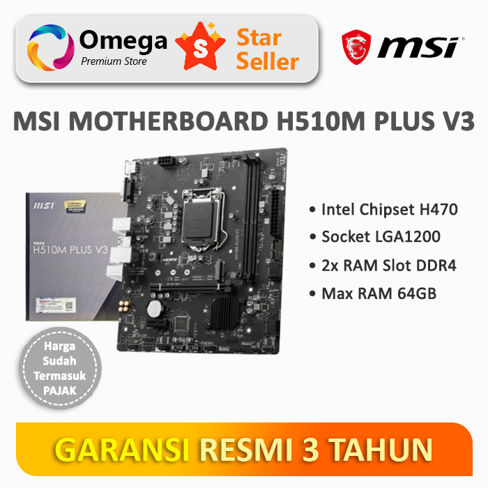 Jual Motherboard MSI H510M Plus V3 DDR4 | Shopee Indonesia