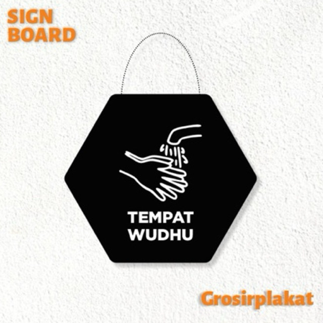 Jual Signage Tempat Wudhu Sign Board Akrilik Hitam Putih Papan Label ...