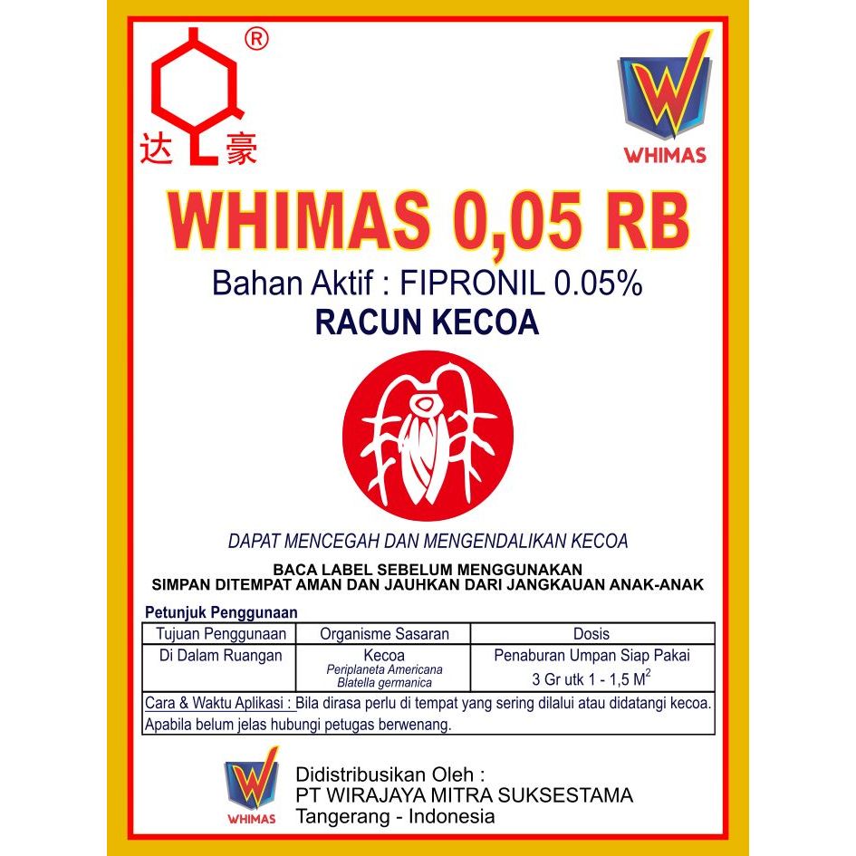 Jual Racun Kecoa / Insektisida Kecoa / Obat Pembasmi Kecoa WHIMAS 0,05 ...