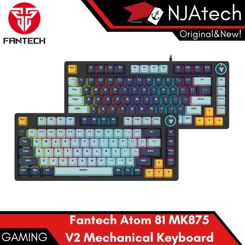 Jual Fantech ATOM81 MK875 V2 75% RGB Wired Mechanical Gaming Keyboard ...
