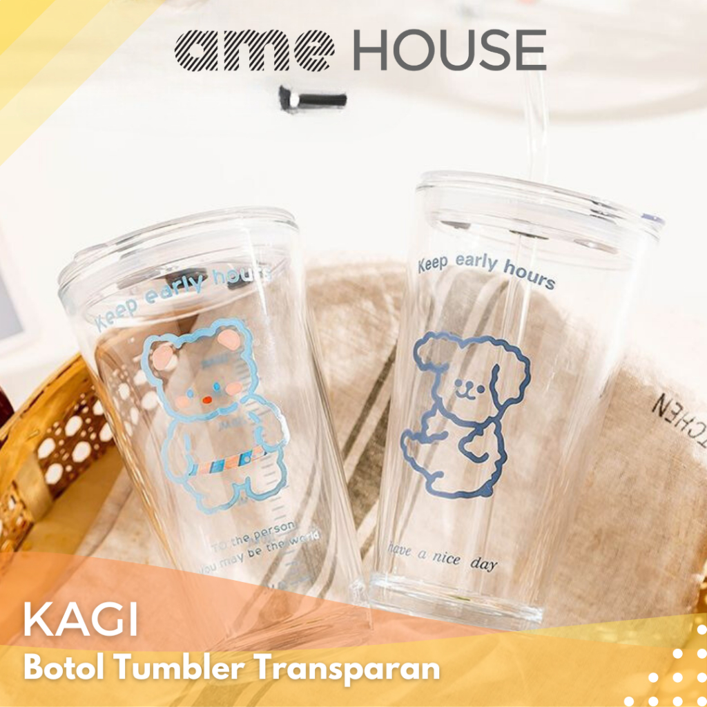 Jual |AME|KAGI Botol Karakter Kopi Dan Teh Estetis Botol Kaca Coffee ...