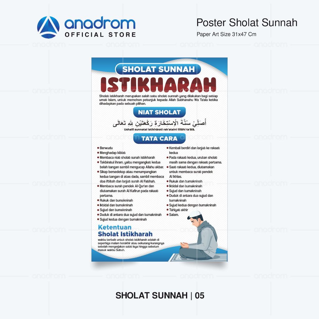 Jual Poster Macam - macam Sholat Sunnah | Poster Edukasi Islamic Anak ...