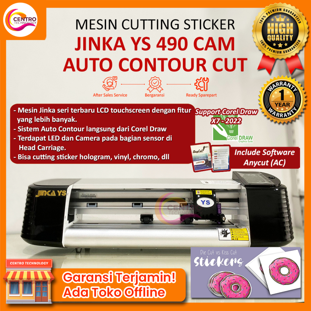 Jual Mesin Cutting Sticker YS 490 A3+ Support Cutting CorelDraw Auto ...