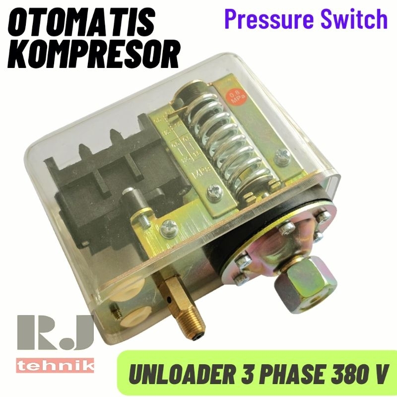 Jual Otomatis Pressure Switch Kompresor Angin Unloader 8 Bar - 15 Bar 3 ...