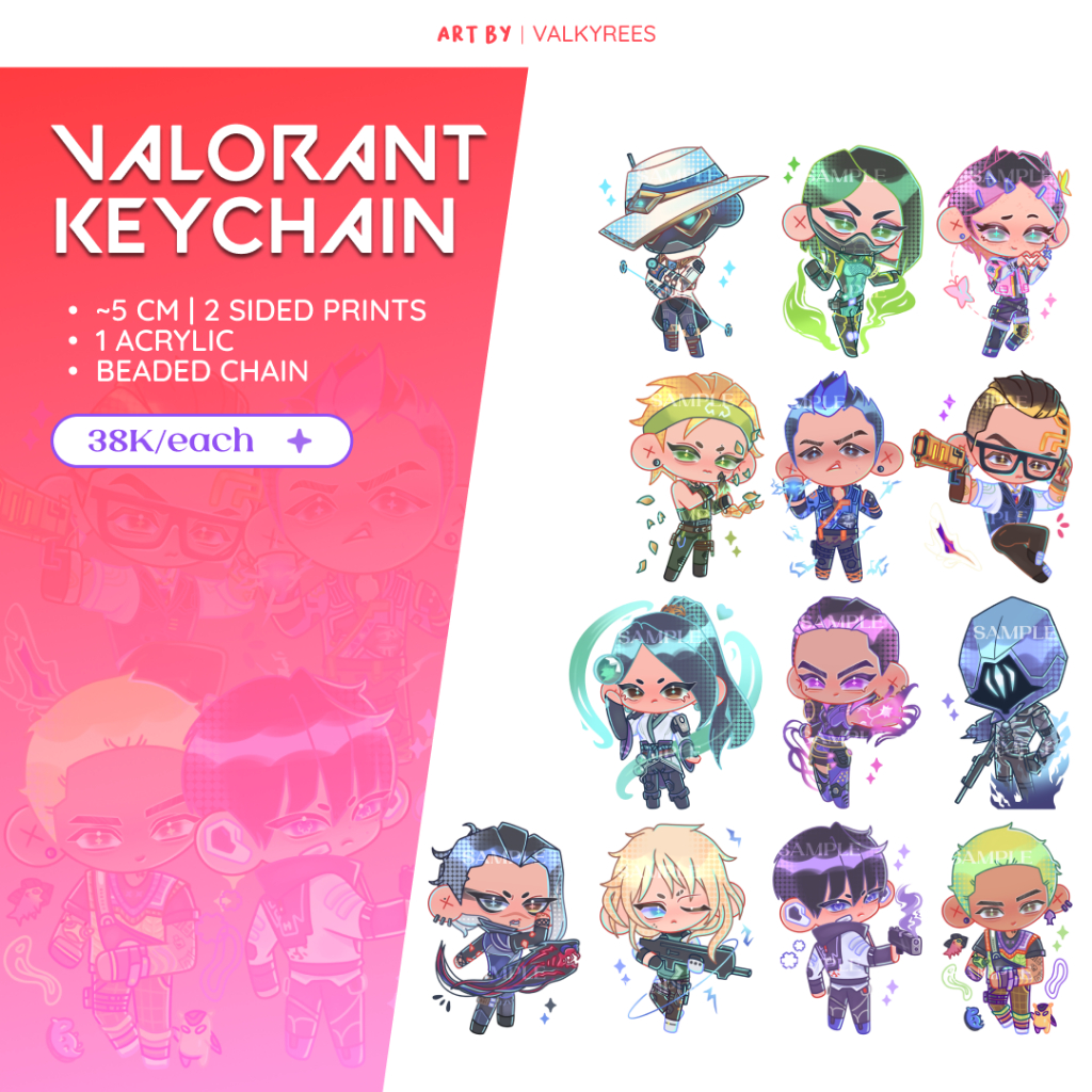 Jual VALORANT KEYCHAIN STICKER | GANTUNGAN KUNCI DAN STIKER ISO GEKKO ...