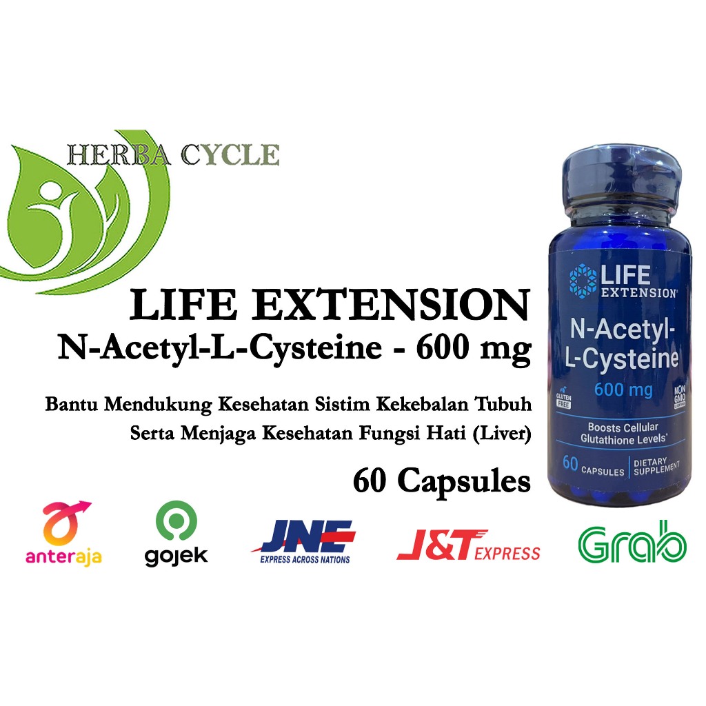 Jual Life Extension NAC 600 mg 60 Veg Cap Ori USA N Acetyl L Cysteine ...