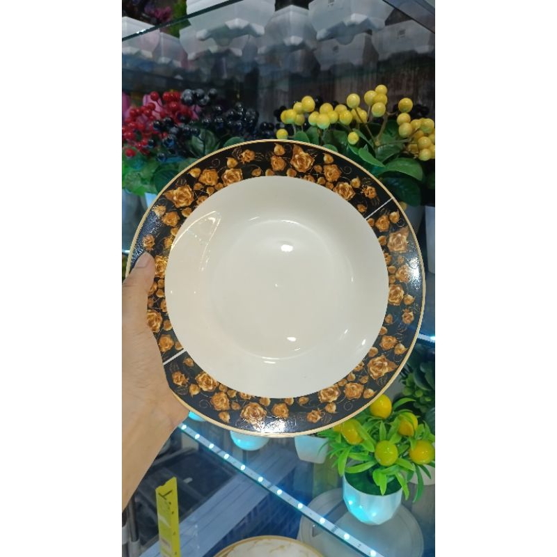 Jual PIRING MAKAN KERAMIK UNIK piring porcelain piring kaca mewah bunga ...