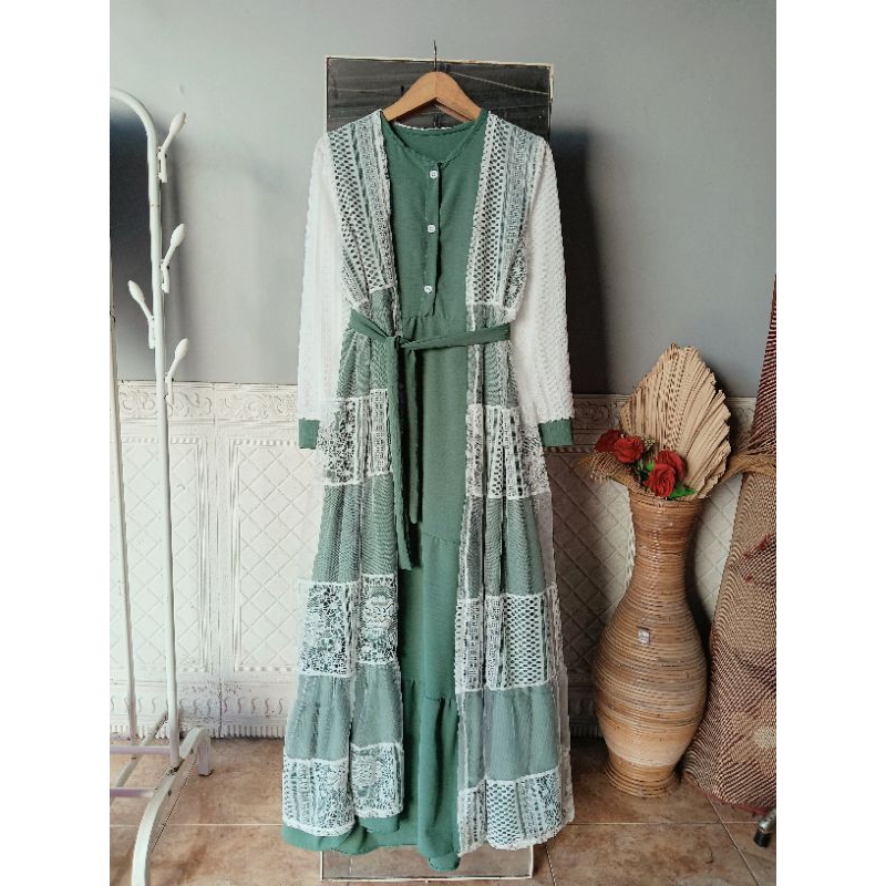 Jual GAMIS DEWISAN 2IN1 LONG OUTER BURKAT MIXX CRINKLE /COD/GAMIS ...