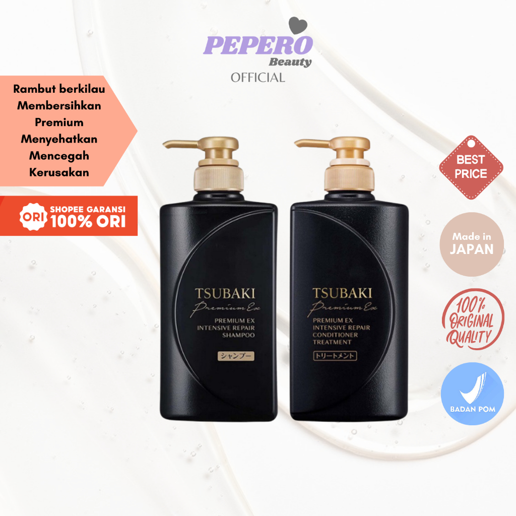 Jual TSUBAKI Premium Ex Intensive Repair Shampoo & Conditioner 490ml | Shopee Indonesia