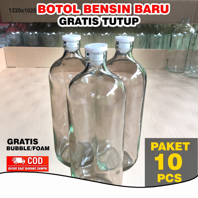 Jual BOTOL KACA 1000ml paket 10 pcs / BOTOL SUSU / BOTOL JAMU / BOTOL ...