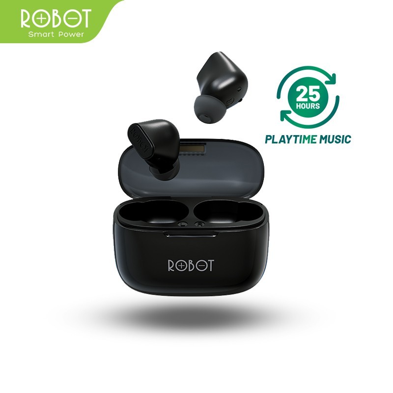 Jual Robot Wireless Earphone Bluetooth 5.3 Airbuds TWS T20S Black ...