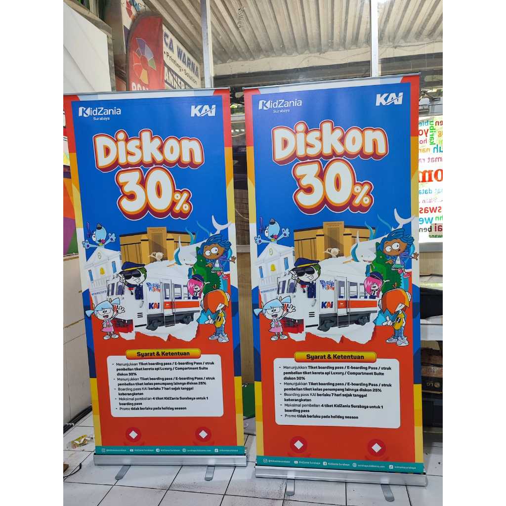 Jual Paket Roll Banner 85x200 Luster/Cetak Roll Up Banner Custom ...