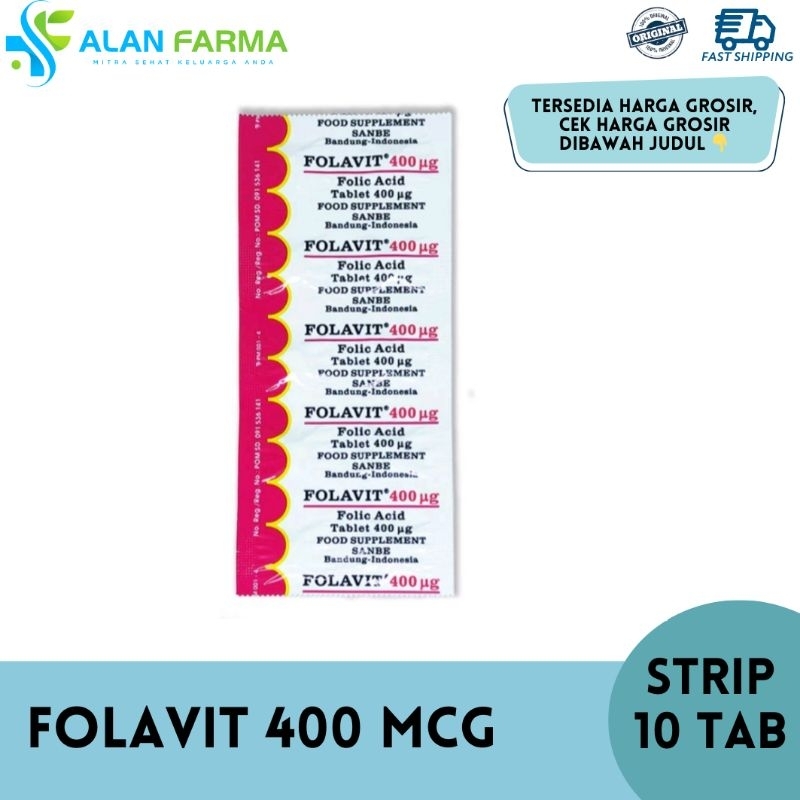Jual Folavit 400 mcg Strip isi 10 Tablet | Asam Folat 400 mcg | Shopee ...